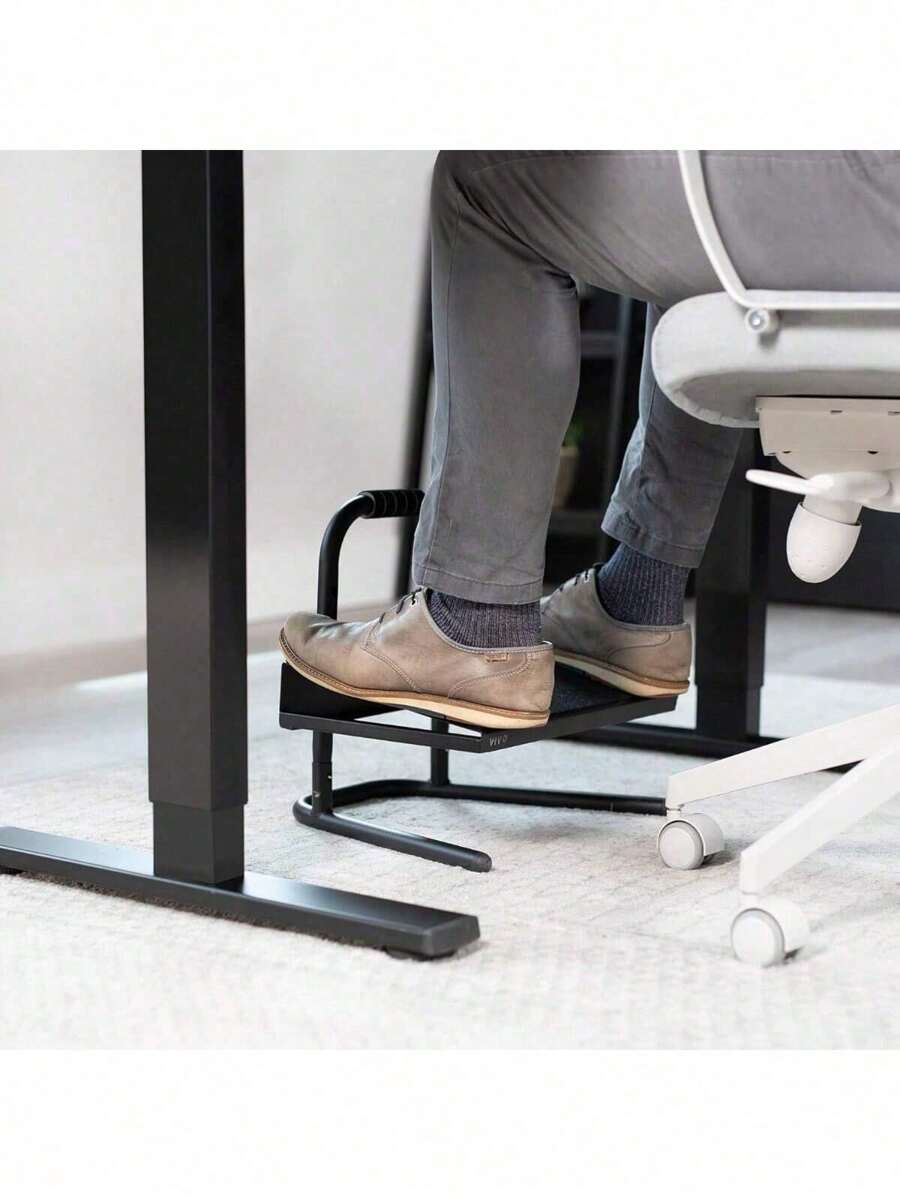 Black Ergonomic Height Adjustable Standing Foot Rest Relief Platform ...