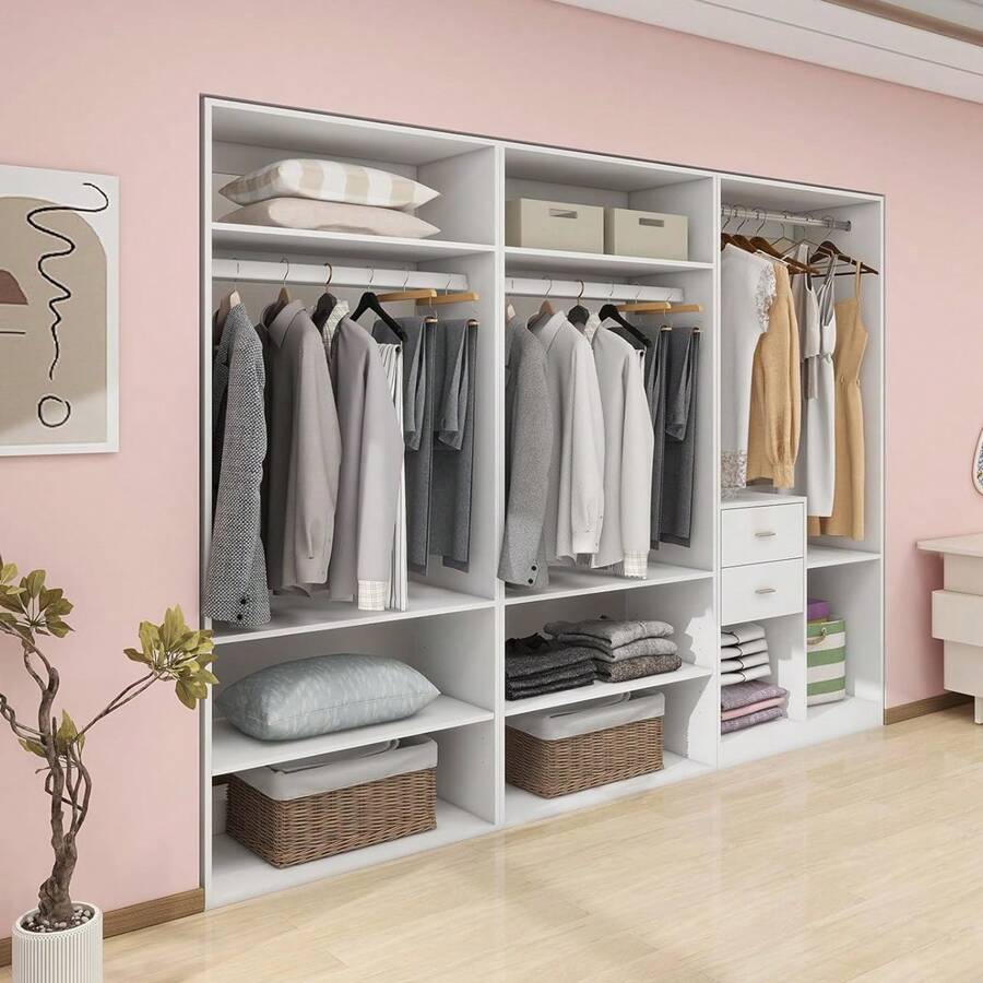 Livelylodge Closet System Closet Organizer System With 2 Drawers Modern ...