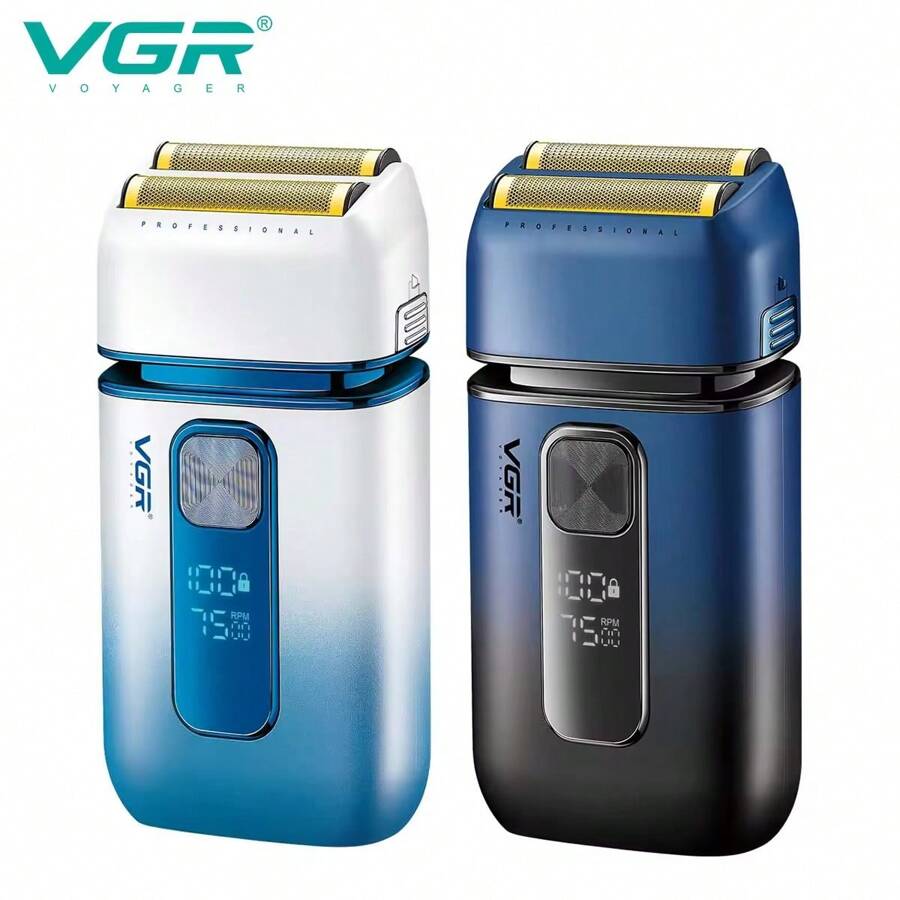 VGR VGR Shaver Electric Waterproof Hair Clipper Portable Reciprocating Trimmer Digital Display ...