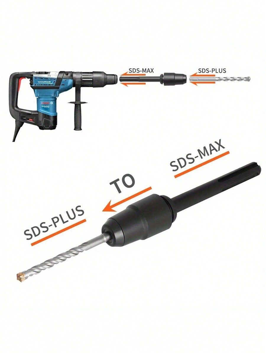 1pc SDS Max To SDS Plus Adapter, 40Cr Steel SDS Plus Drill Chuck Conversion Tool For SDS Max ...