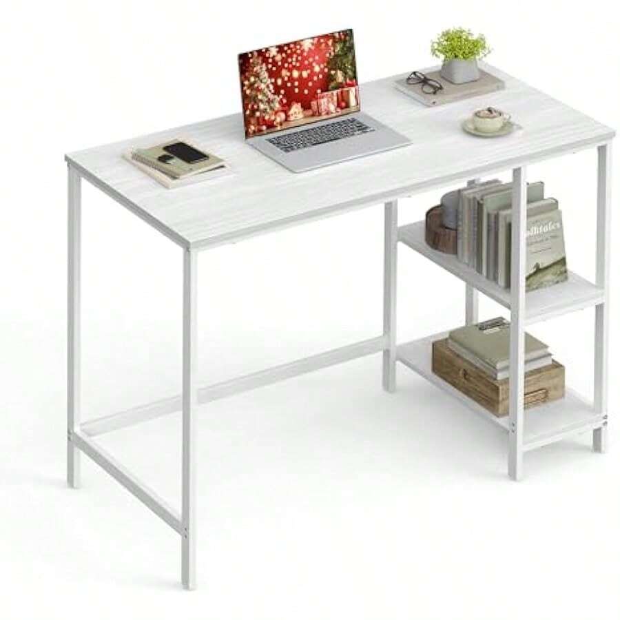 VASAGLE Computer Desk Writing Desk With 2 Shelves Left Right Work Table ...