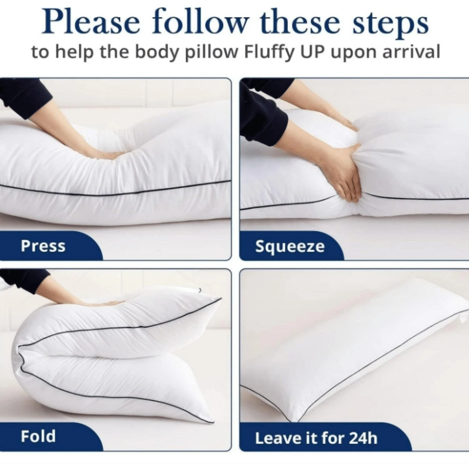 Body Pillows For Adults, Full Body Pillow Inserts Firm And Fluffy ...