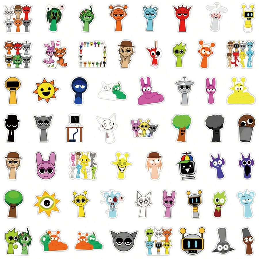 1pc Cartoon Incredibox Sprunki Rhythm Box Creative Sticker, Waterproof ...