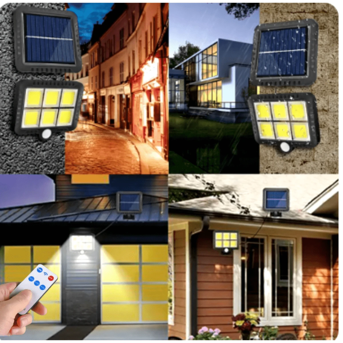 Solar Panel Spotlight With Presence Sensor 120 COB LED Solar Motion ...