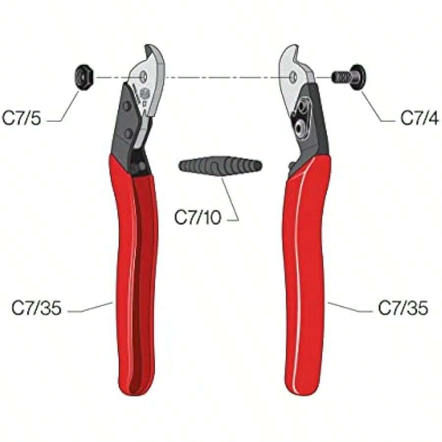 Felco Wire Cutter Model C7 One Handed Operation Triangular Cutting System Cuts 7mm Wire Cable ...