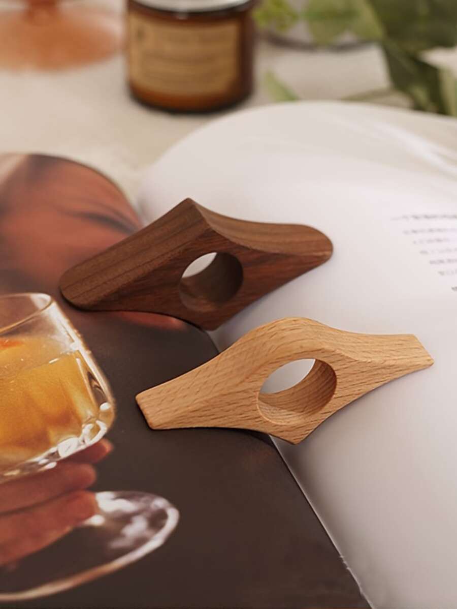 Personalized Polished Wood Thumb Bookmark - One-Handed Quick Page ...