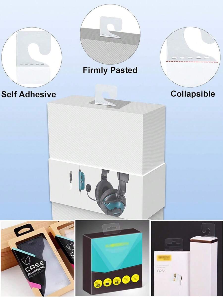 100 Pack Hang Tabs Hook Hang Tags Adhesive Hanging Tabs Heavy Duty ...