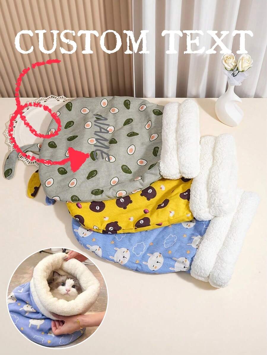 Customized 1Pc Cozy Classic Style Winter Furry Pet Cat & Dog Sleeping ...