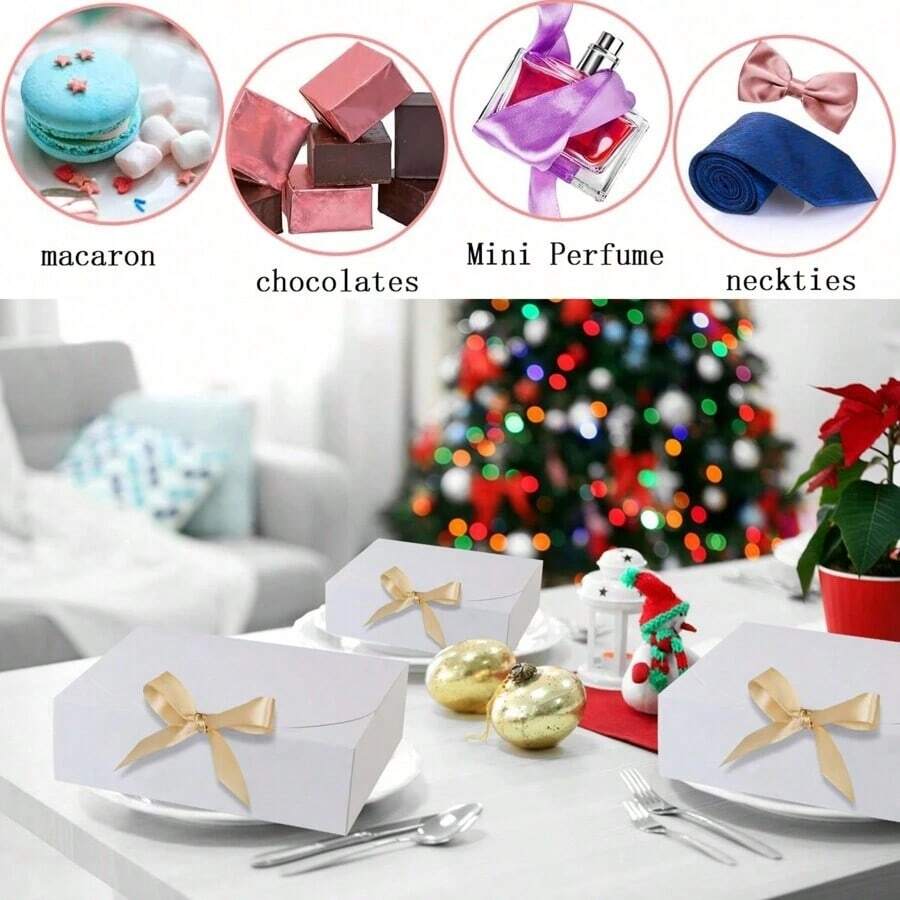 5 PCS Gift Boxes With Lids, Cardboard Gift Boxes, White Boxes With ...