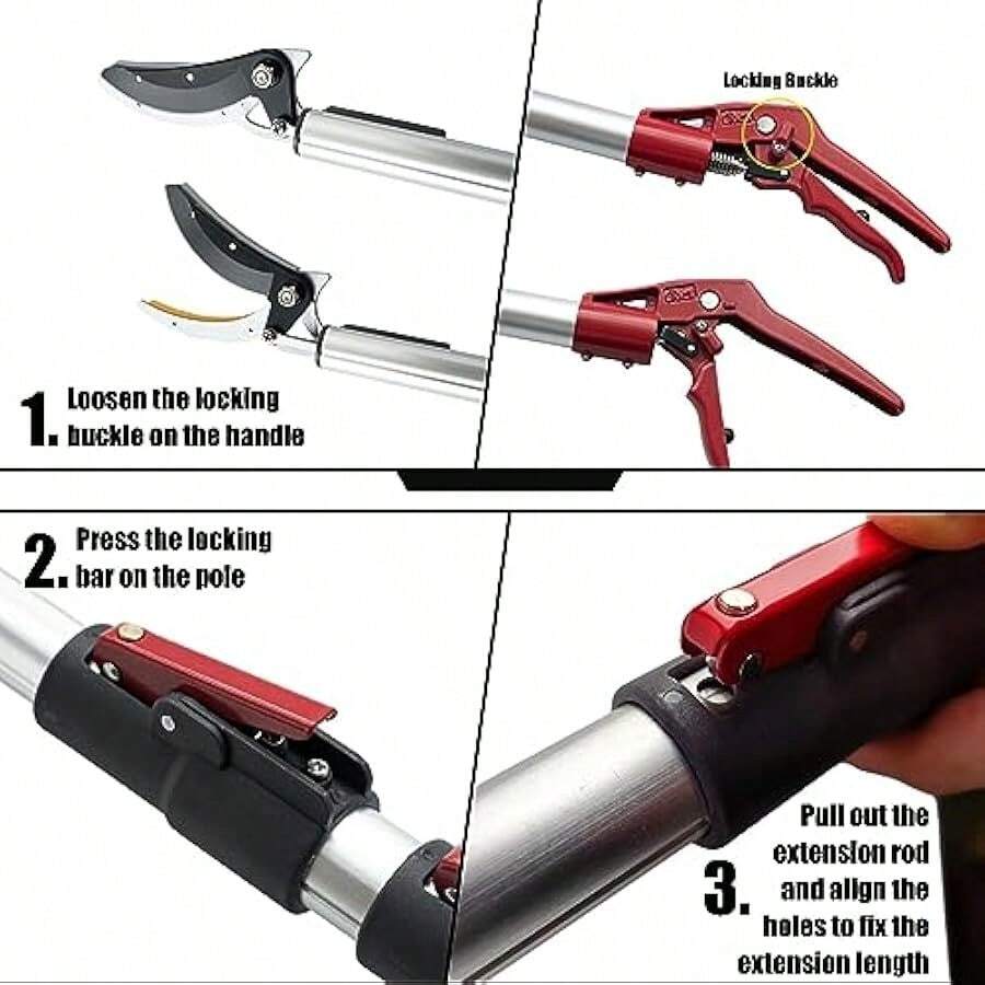 1.4-3m Extendable Long Reach Pruner FLORA GUARD Telescopic Fruit Picker ...