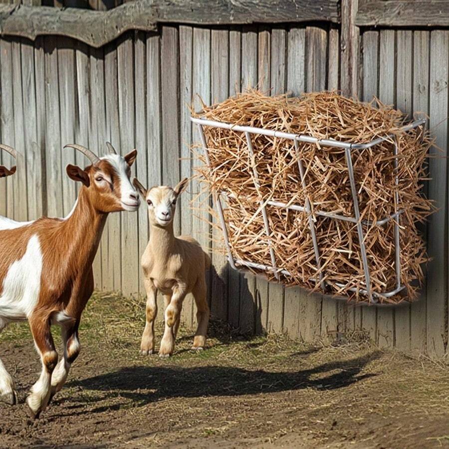 VEVOR Livestock Hay Feeder 18.5 Gallons Wall Mounted Goat Hay Rack For ...