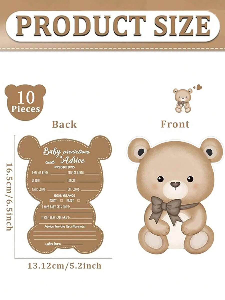 Set di giochi per festa di nascità con orsetto, carte per previsioni e ...