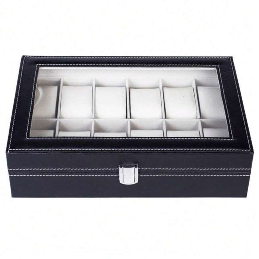 24 Compartments Top-Level Opening Style Leather Watch Collection Box ...