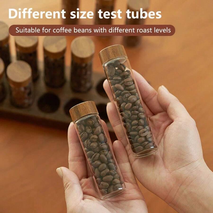 Coffee Beans Storage Container Tube Display Rack Tea Bottle Glass ...
