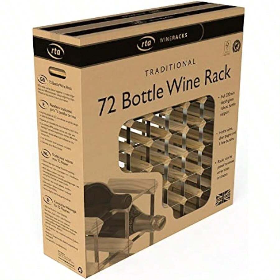 RTA Traditional Wine Rack Fully Assembled FSC Natural Pine British ...