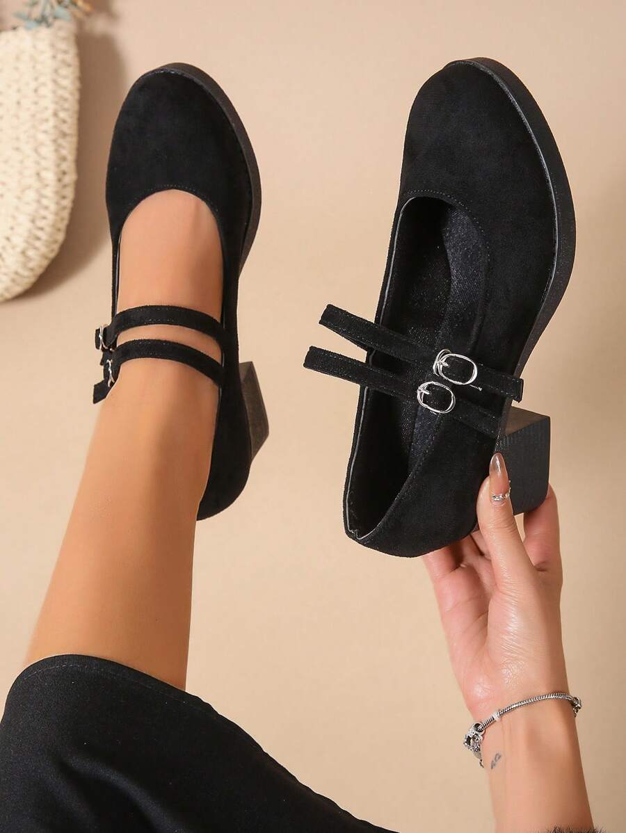 2025 Spring/Summer New Arrivals Thick Heel Work Shoes Simple Versatile ...