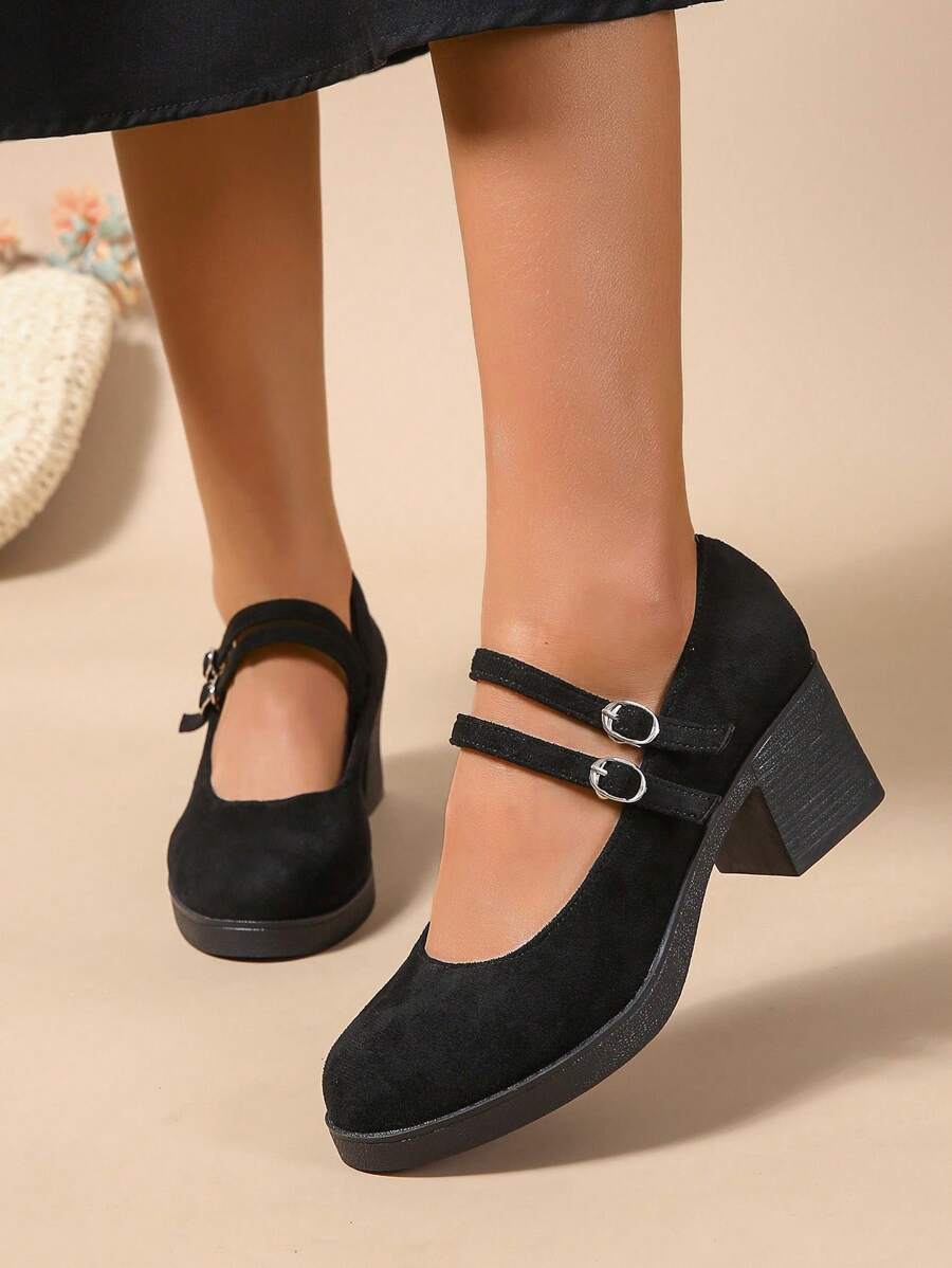 2025 Spring/Summer New Arrivals Thick Heel Work Shoes Simple Versatile ...