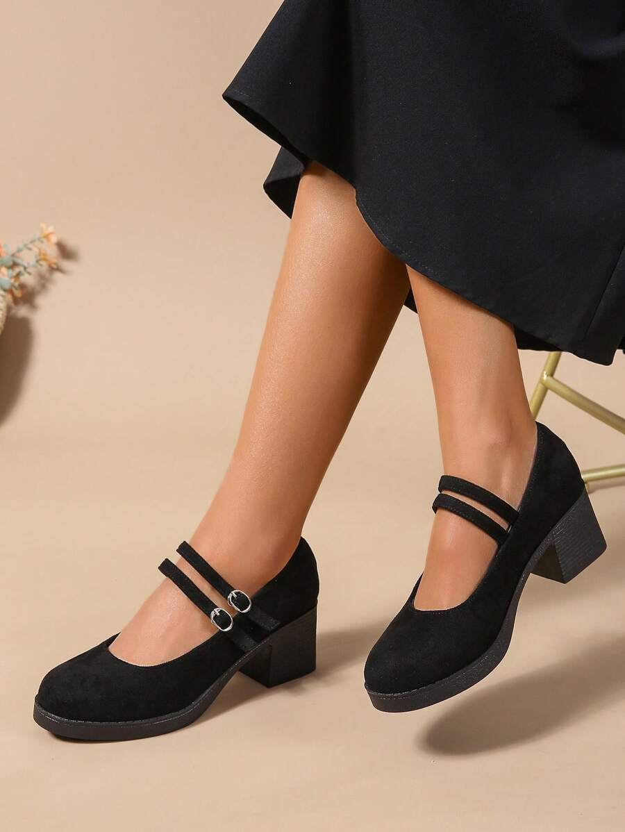 2025 Spring/Summer New Arrivals Thick Heel Work Shoes Simple Versatile ...