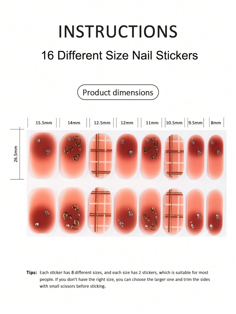 Very Strong Mahogany Color New 16-Finger Nail Nail Paste Hot Gold ...