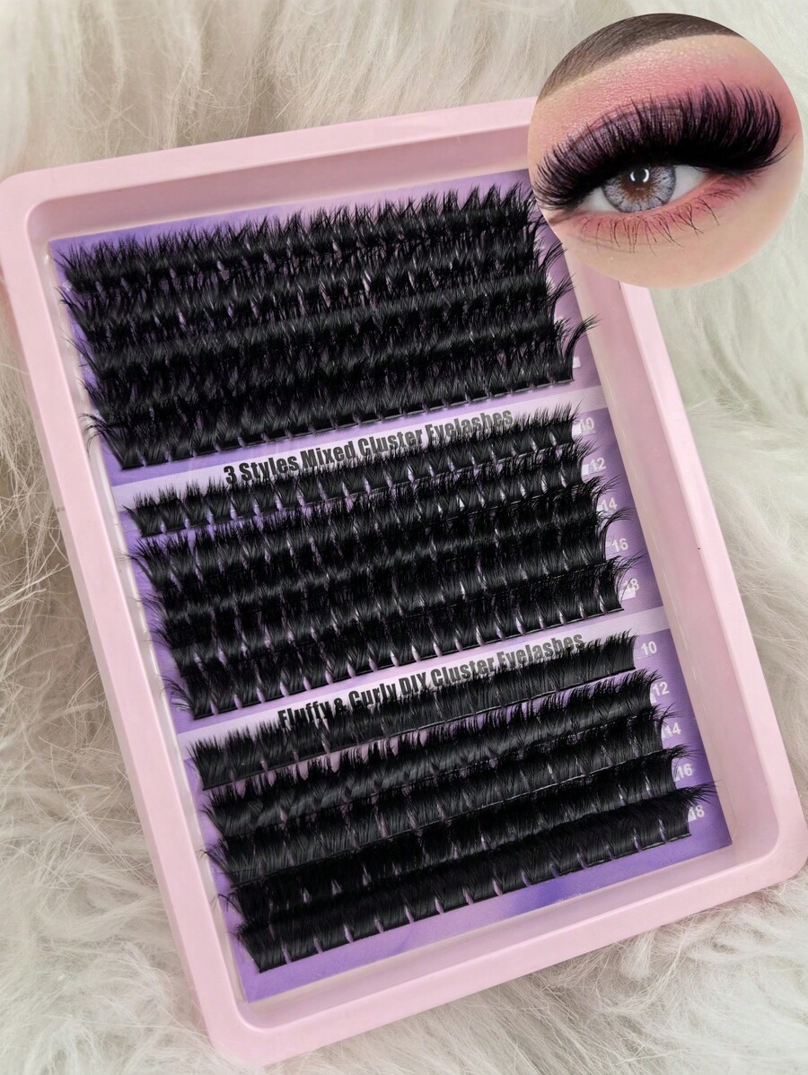275PCS Cluster Eyelash Extensions Kit Lash Clusters 80D+100D+180D DIY ...