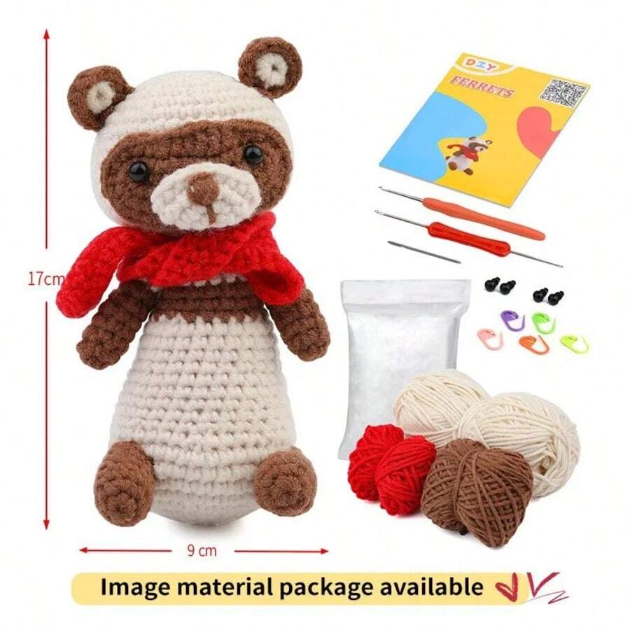 Crochet Animal Kit (For Beginners) With Tutorial Cotton Knitting Yarn ...