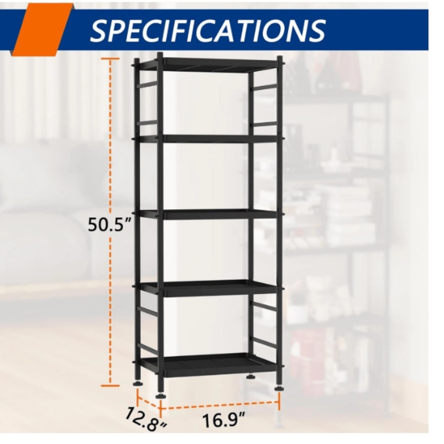 5-Wire Shelving Metal Storage Rack Shelves, Standing Storage Shelf ...