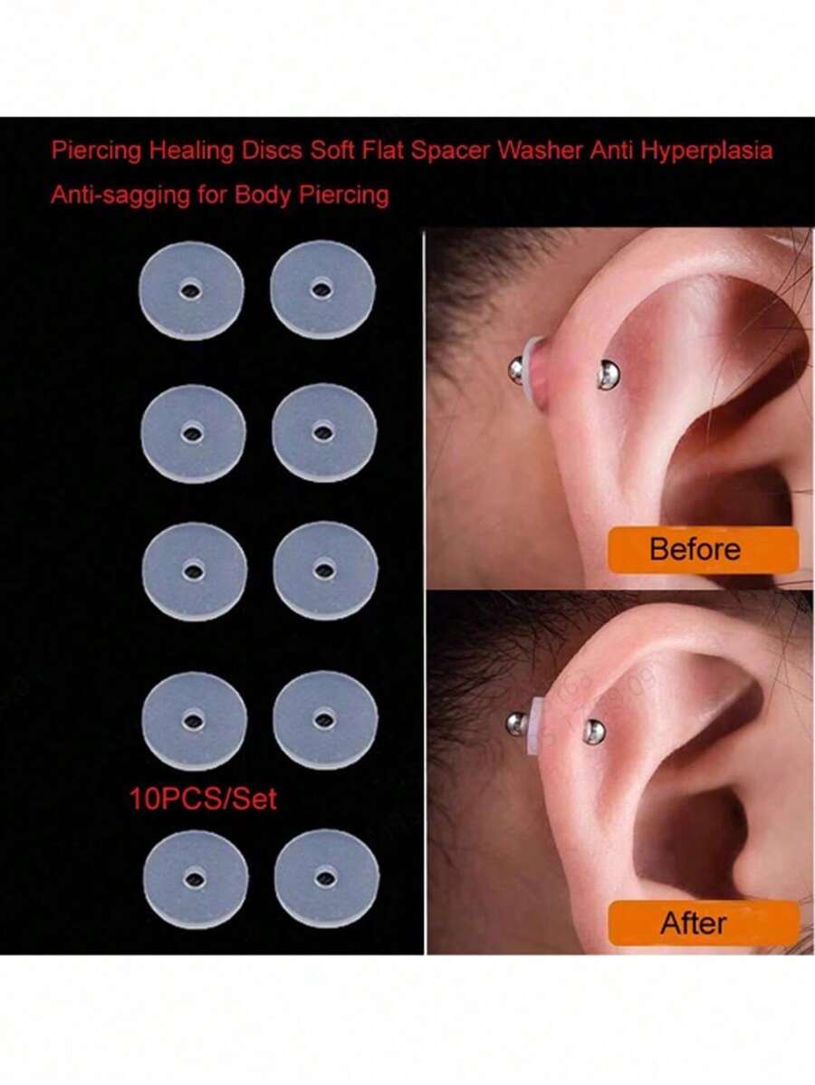 10-40pcs Piercing Healing Silicone Discs Flexible Anti Hyperplasia ...