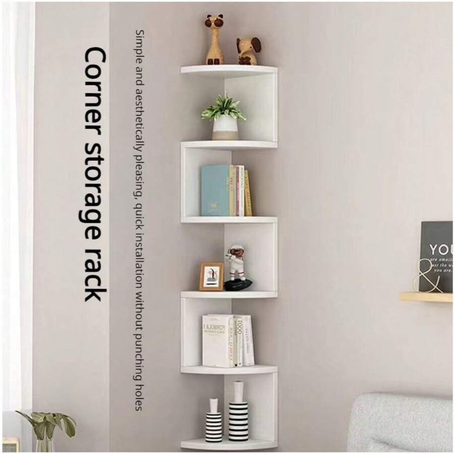 Household Wall Corner Triangular Wall Hanging Storage Rack, Wall Corner ...
