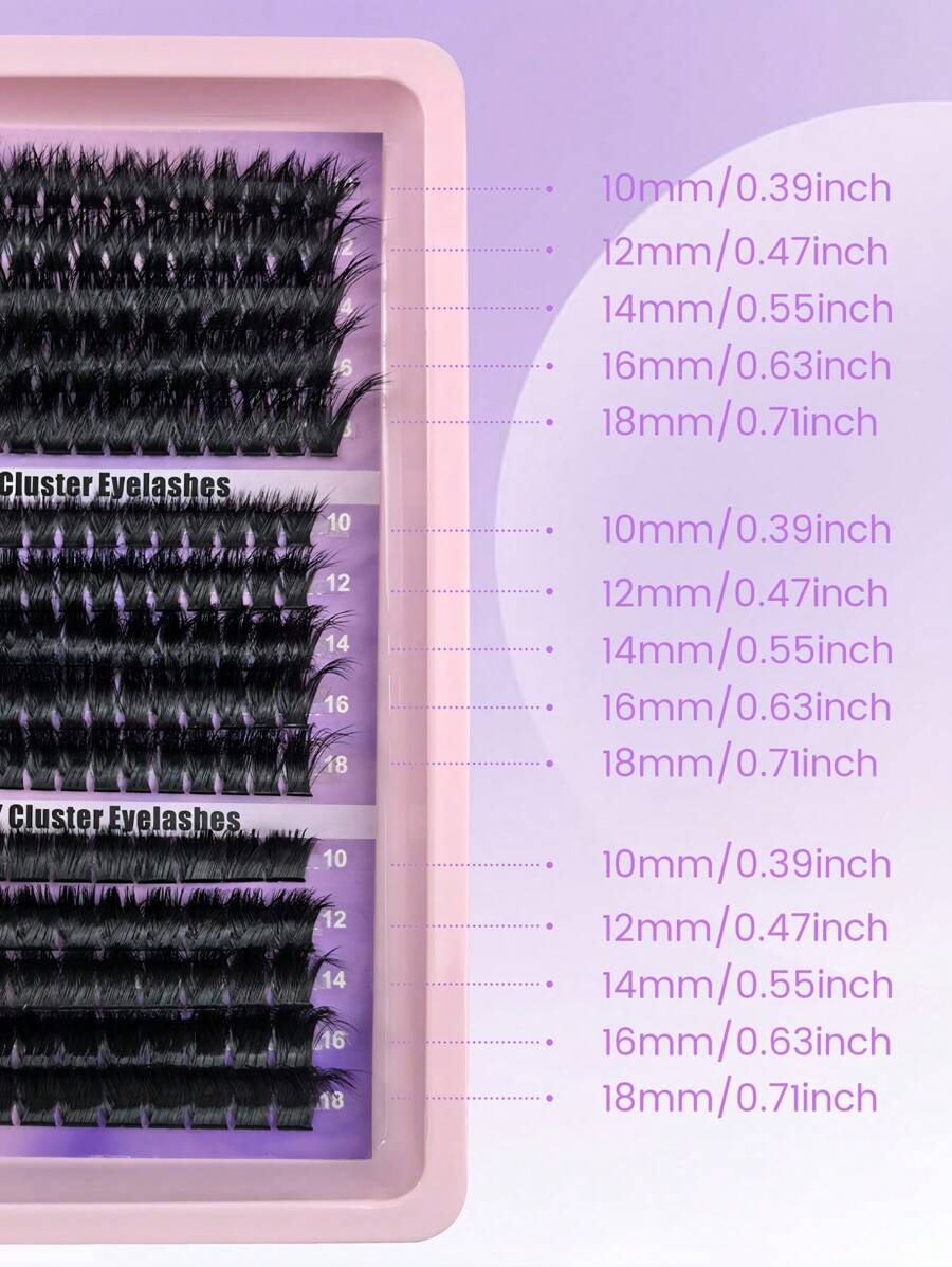 275PCS Cluster Eyelash Extensions Kit Lash Clusters 80D+100D+180D DIY ...