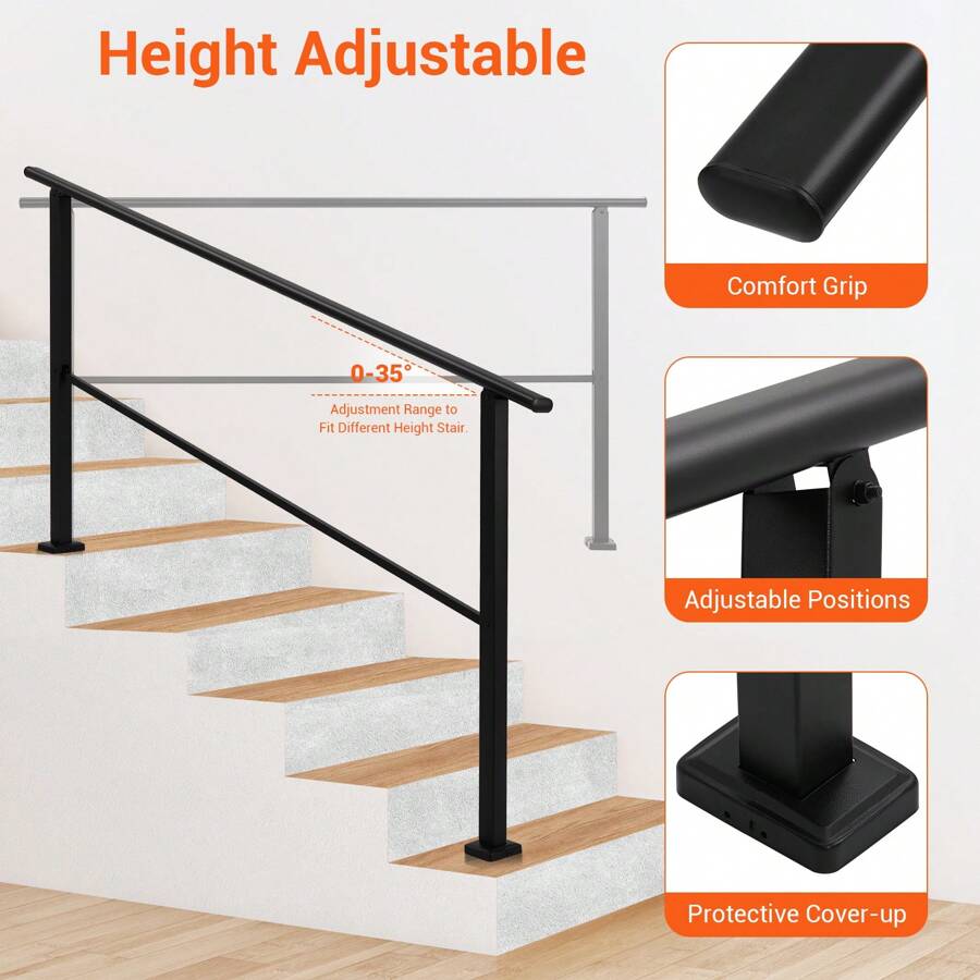 Hand Rails For Outdoor Steps, Stair Handrail & Indoor Stair Railing Kit ...