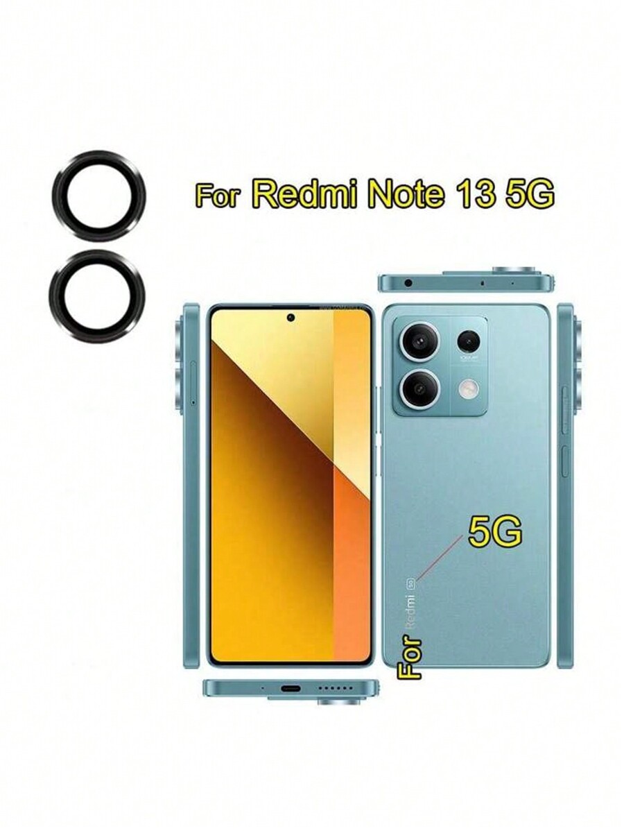 Anneau métallique + Film protecteur d'objectif en verre trempé pour Redmi 12 13 13C Redmi Note ...