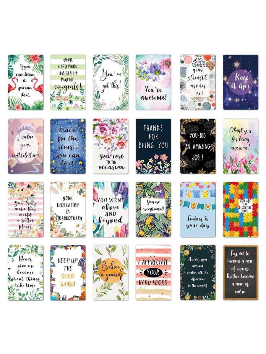 72 Pcs Inspiring And Motivational Handwritten Cards For Children ...
