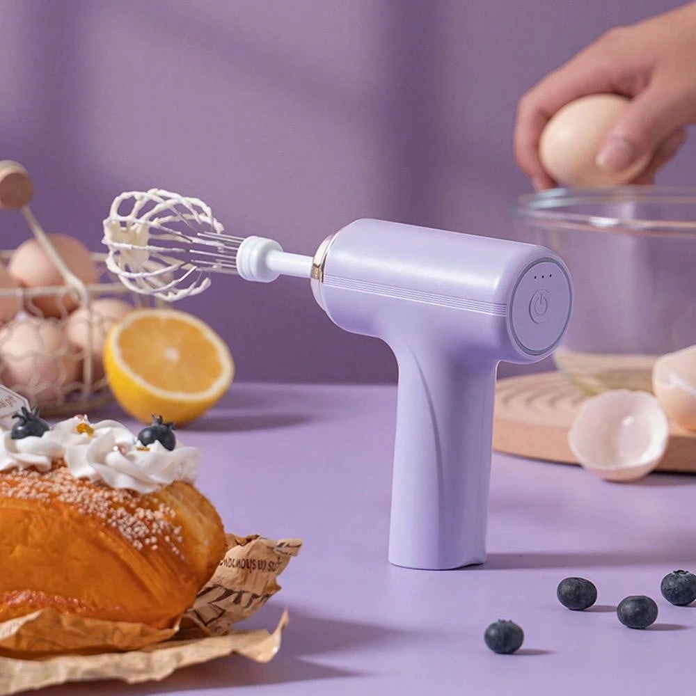 Two-Head USB Charging Handheld Electric Mixer Stick Milk Foam Maker ...