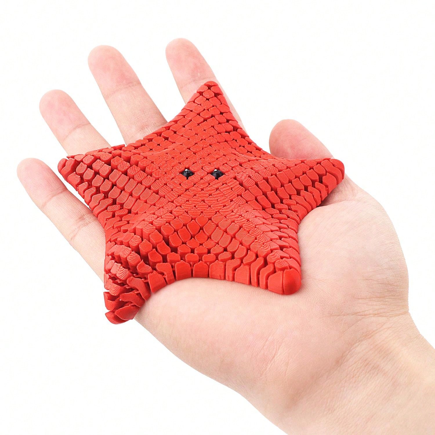 3D Printed Pixel Starfish, Creative Stress Relief Toy, Can Be Manually ...