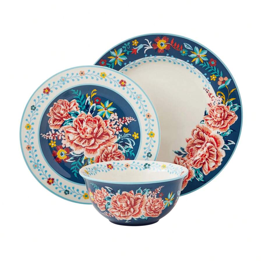 Keepsake Floral 12-Piece Stoneware Dinnerware Set | SHEIN USA