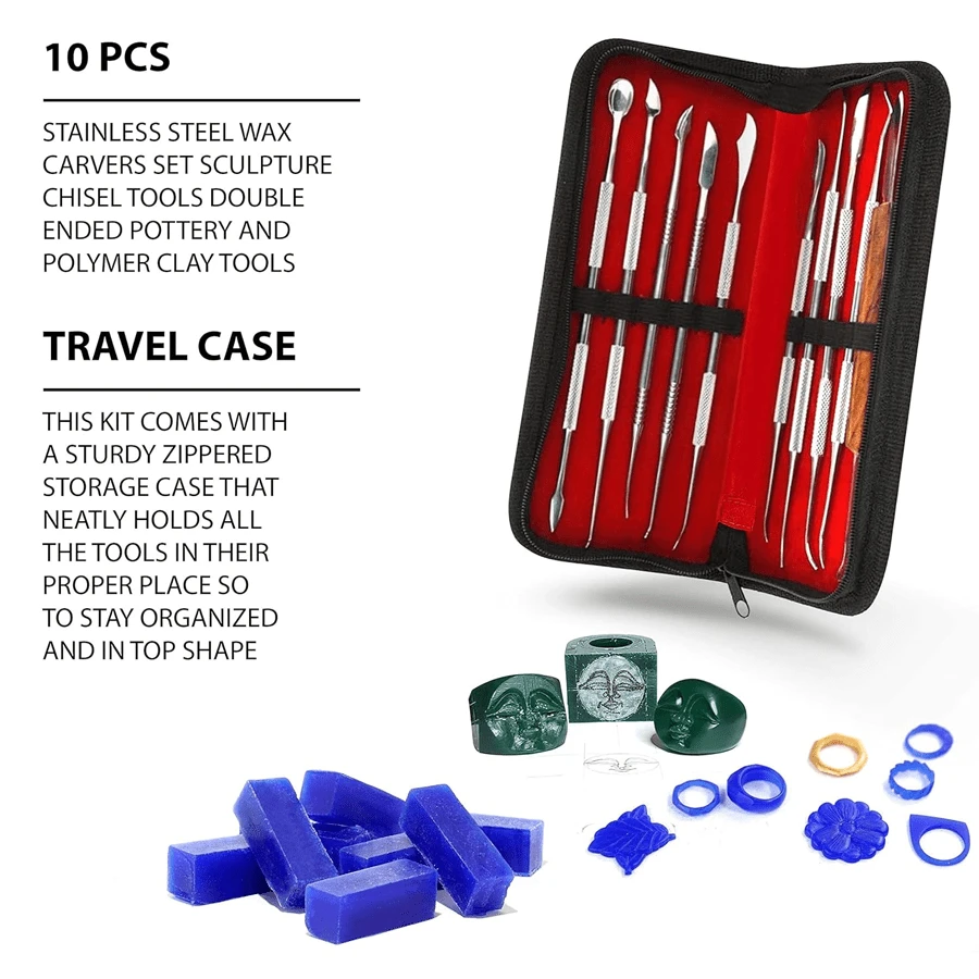 Stainless Steel Wax Carving Tools - Dental Clay Ceramic Gypsum Sculpture Carving Tool Set ...
