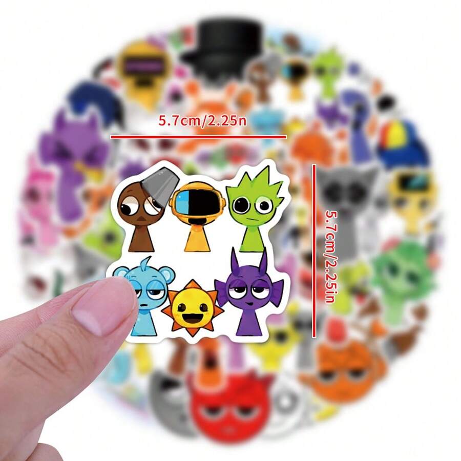 56Pcs Sprunki Stickers Pack | Western Stickers,High Quality Stickers ...