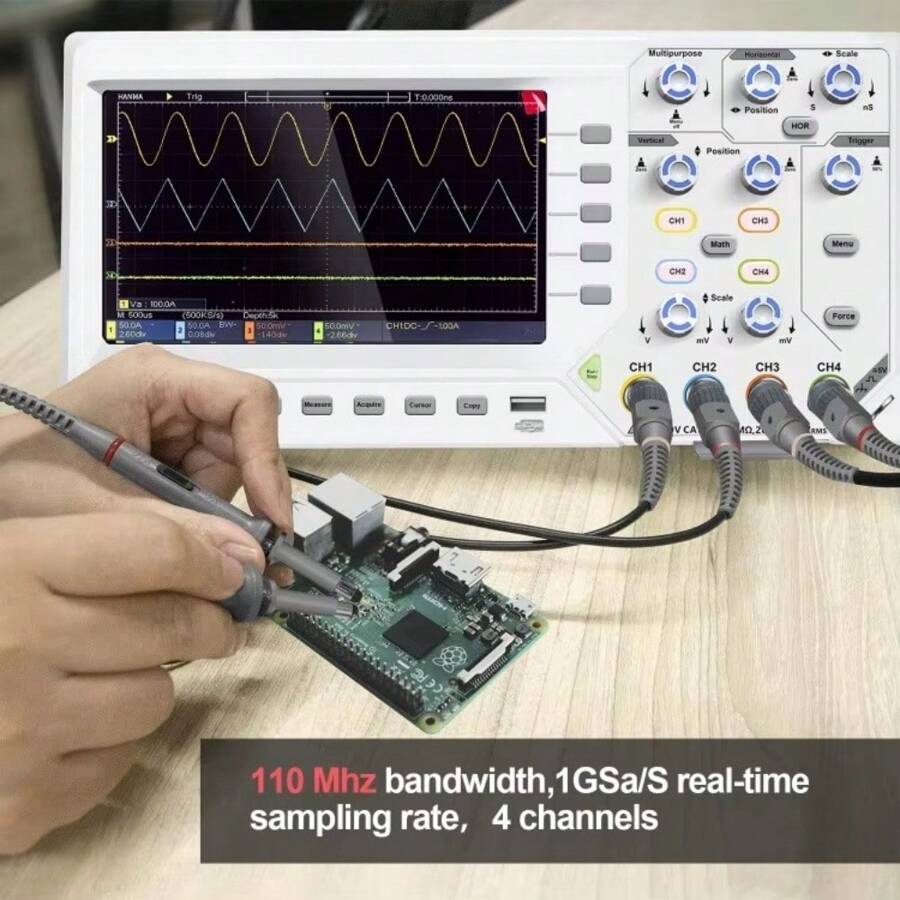 DOS1104 Digital Oscilloscope With 4 Channels And Screen 7 Inch / 18 Cm ...