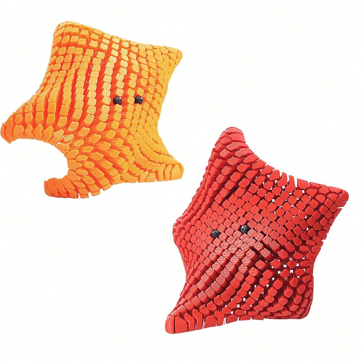 3D Printed Pixel Starfish, Creative Stress Relief Toy, Can Be Manually ...