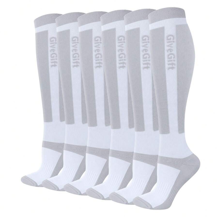 3 Pairs Men Compression Socks Circulation Under Knee High Stockings For ...