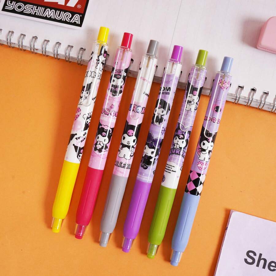 Sanrio Attractive Kuromi Design Push Click Fluorescent Highlighter Pen ...