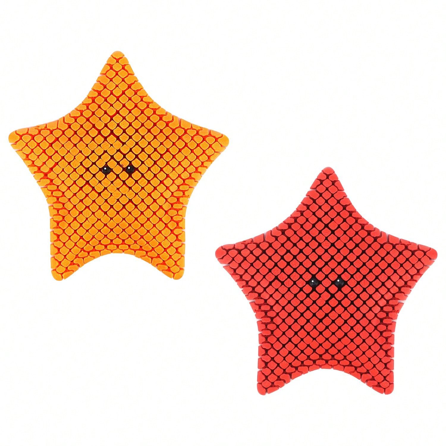 3D Printed Pixel Starfish, Creative Stress Relief Toy, Can Be Manually ...