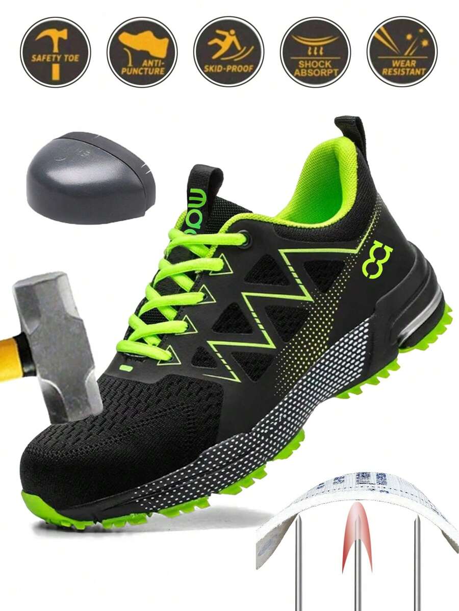 Men's Safety Work Shoes, Steel Toe Cap Anti-Smash Anti-Puncture ...