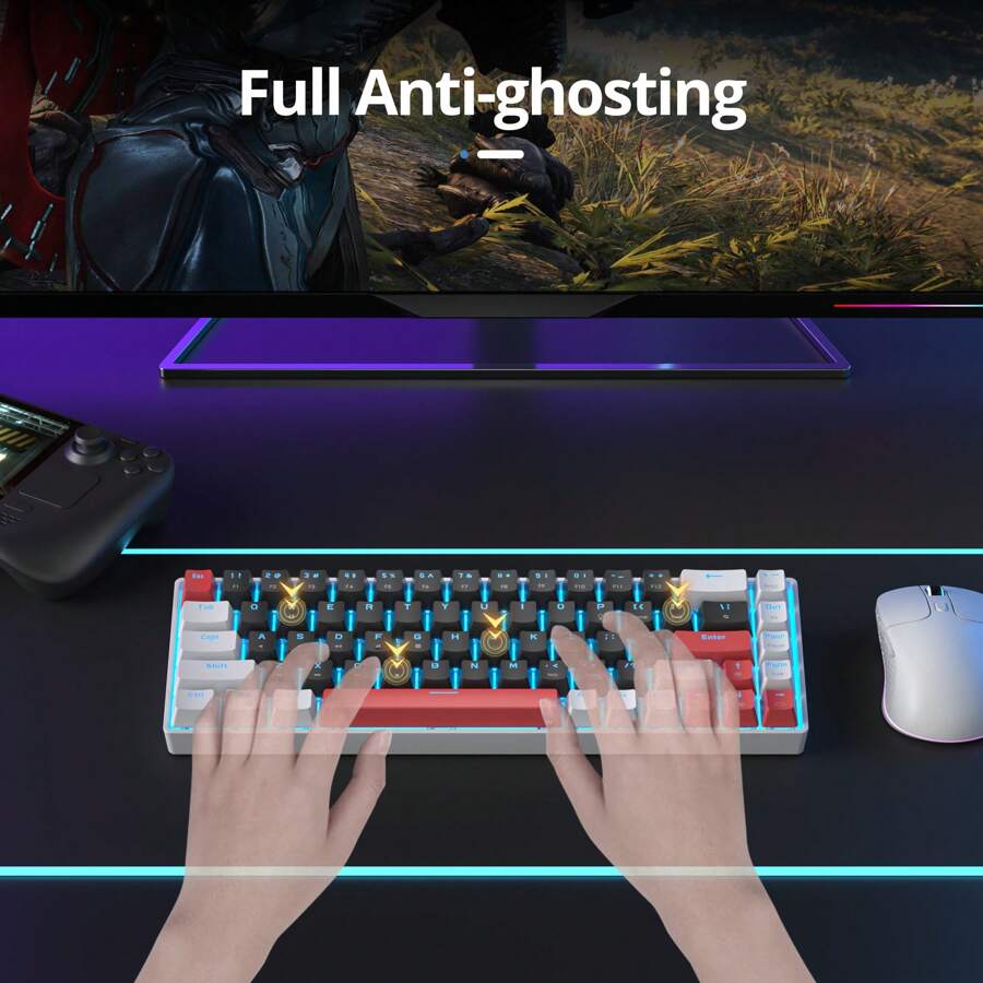 SOLIDEE Mechanical Gaming Keyboard 65 Percent, Gaming Keyboard With ...