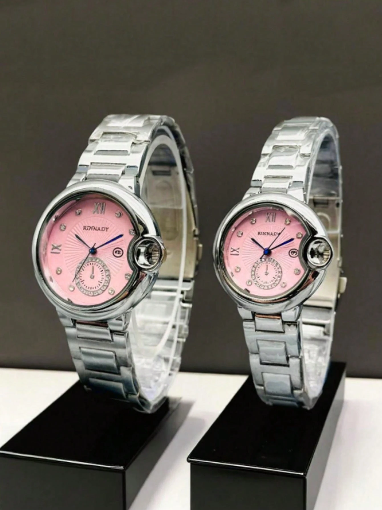 Fashionable Luxury Couple Watch Set, Women's Rhinestone-Inlaid High-End ...