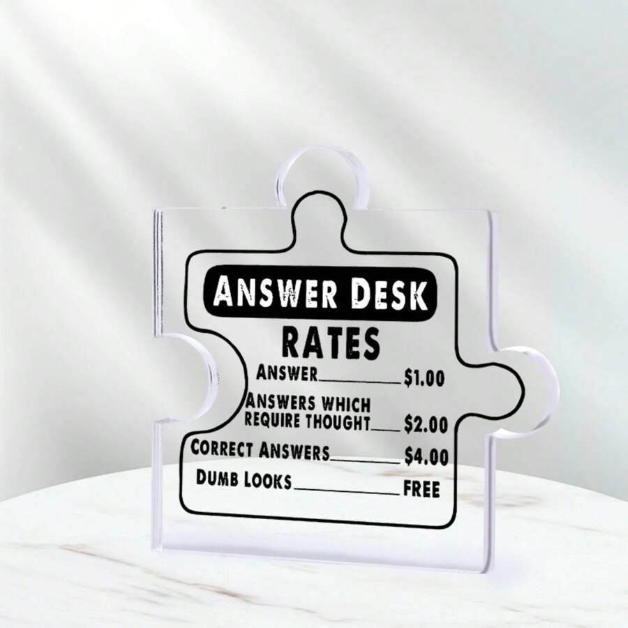 1pc,Funny Answer Desk Acrylic Decor - Novelty Home Accent, Perfect For ...