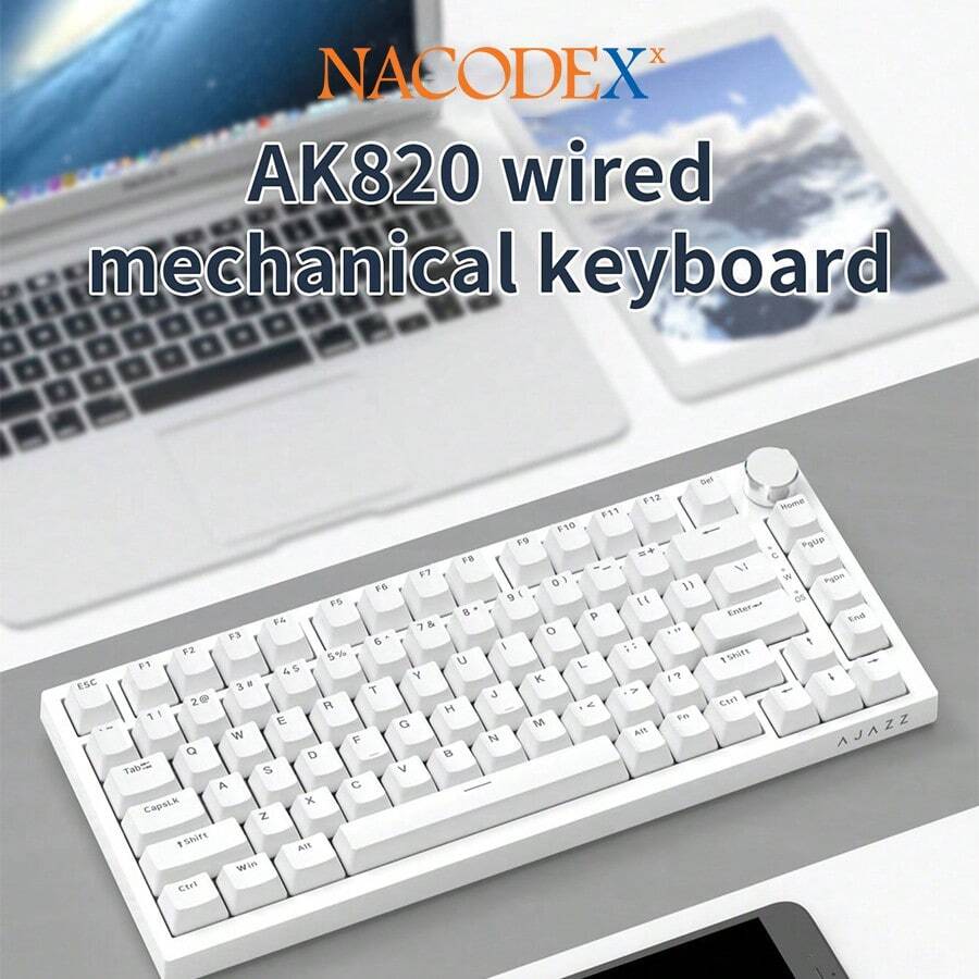 NACODEX AK820 Wired Mechanical Keyboard, Backlit, Volume Control ...
