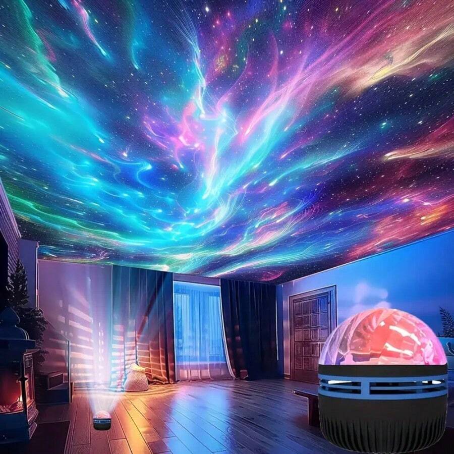 1pc Aurora Light Projector, Desk Lamp, Wireless Remote Control Northern ...