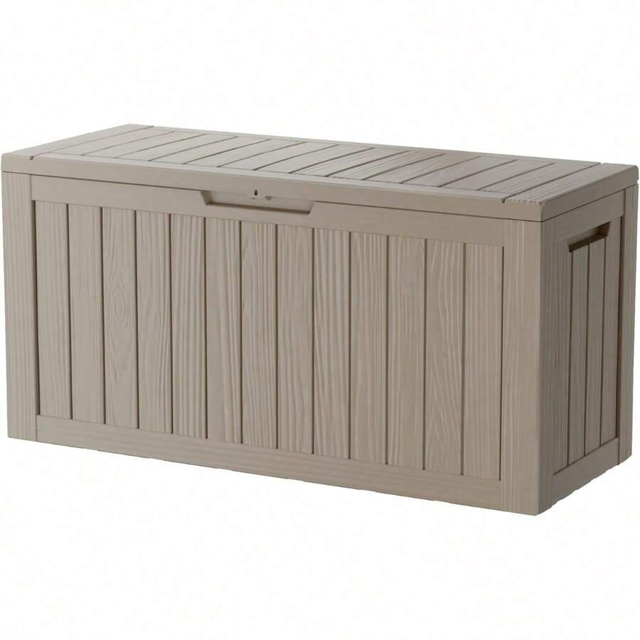 80 Gallon Lockable Resin Deck Box, Waterproof & UV-Resistant Outdoor ...