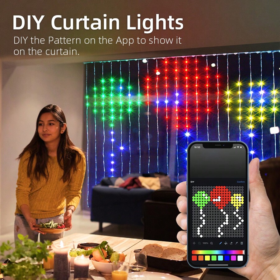 APP Control 400 Light Smart Curtain Light For Holiday, Party And ...